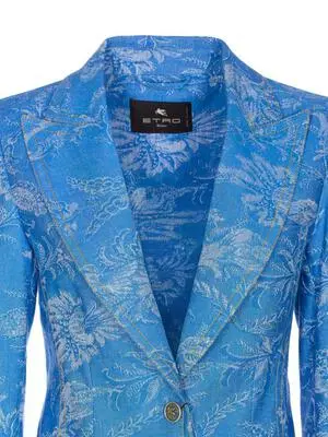Etro Floral Print Peak Lapel Blazer