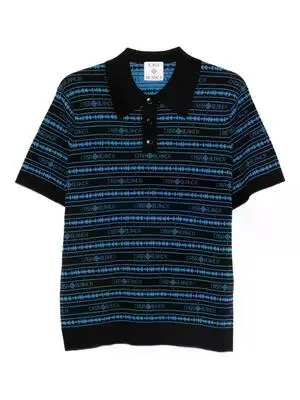 Casablanca Branded Striped Polo Shirt