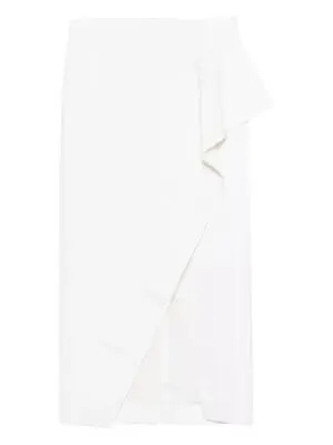 Khaite Jaia Ruffled Split Midi Skirt