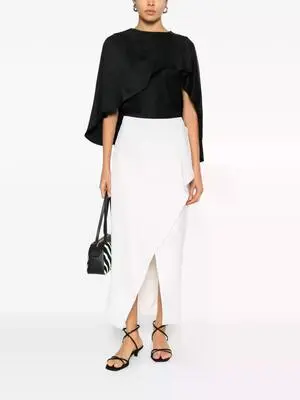 Khaite Jaia Ruffled Split Midi Skirt