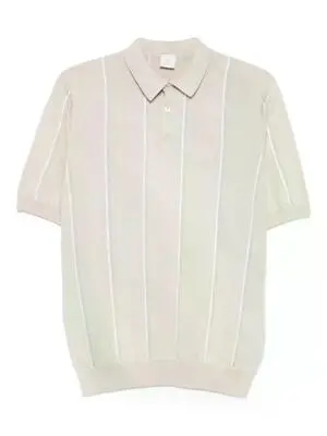 Eleventy Striped Short-sleeve Polo Shirt