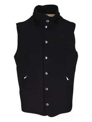 Brunello Cucinelli Hooded Button Vest - Black