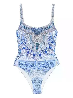 Camilla Graphic-print One-piece Swimsuit - Blue