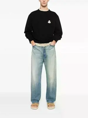MARANT Logo-embroidered Crew-neck Sweatshirt - Black