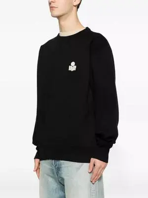 MARANT Logo-embroidered Crew-neck Sweatshirt - Black