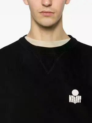 MARANT Logo-embroidered Crew-neck Sweatshirt - Black