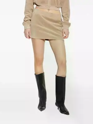 Alexander Wang Rhinestone-embellished Embossed-logo Mini Skirt