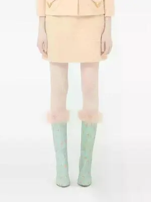 Valentino Garavani Mini Skirt With V-shaped Detail - Neutrals