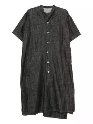 Y’s Buttoned Short-sleeve Dress - Black