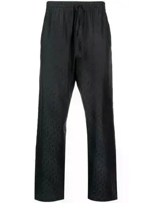 Off-White Logo-jacquard Silk-blend Trousers - Black
