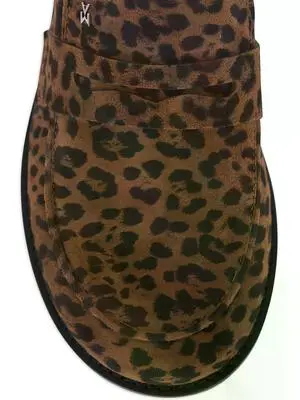 Amina Muaddi Tilda Leopard-pattern Loafers