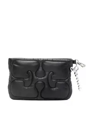 GANNI Quilted Chain Purse - Black