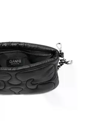GANNI Quilted Chain Purse - Black
