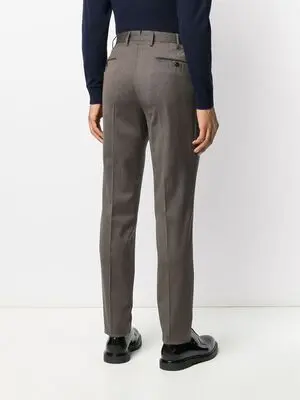 PT TORINO Tapered Tailored Trousers - Brown