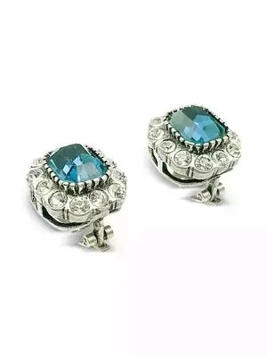 JENNIFER GIBSON JEWELLERY 1960s Sapphire Paste Clip-on Earrings
