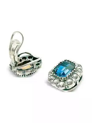 JENNIFER GIBSON JEWELLERY 1960s Sapphire Paste Clip-on Earrings