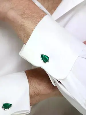 Mateo Shield Malachite Cufflinks