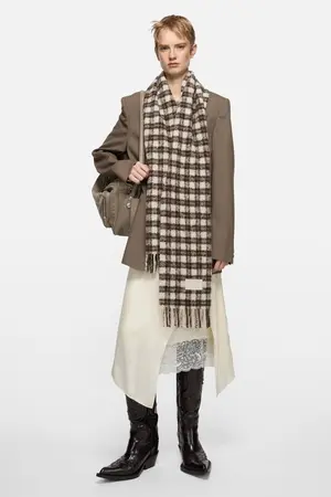 Acne Studios Checked Logo Scarf