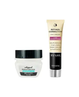 PURSONIC Hydration & Renewal Duo: Whipped Moisturizer + Retinol Corrective Eye Cream - Black