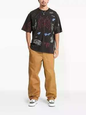 A BATHING APE Overall-print Relaxed Fit T-shirt