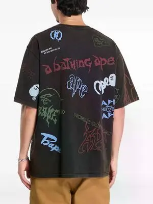 A BATHING APE Overall-print Relaxed Fit T-shirt