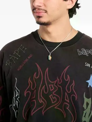 A BATHING APE Overall-print Relaxed Fit T-shirt