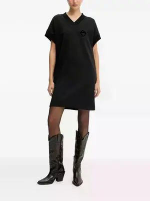 Iceberg V-neck Mini Dress With Logo