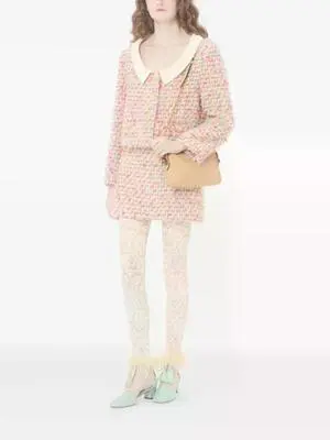 Valentino Garavani Candy Tweed Mini Skirt With Jewel Button - Neutrals