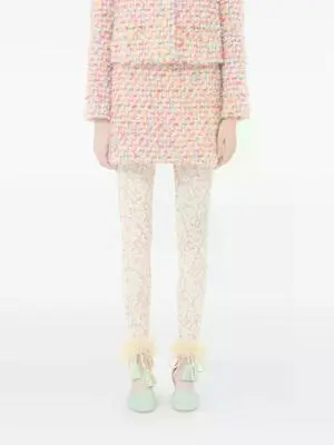 Valentino Garavani Candy Tweed Mini Skirt With Jewel Button - Neutrals