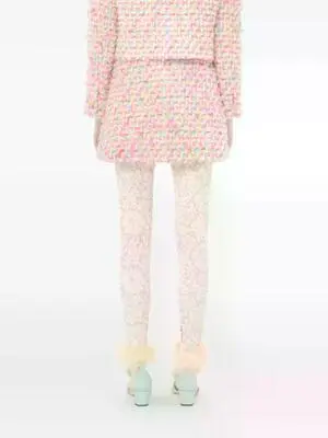 Valentino Garavani Candy Tweed Mini Skirt With Jewel Button - Neutrals