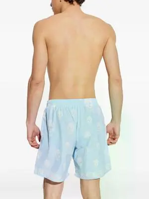 Alexander McQueen Skull Print Swim Shorts - Blue