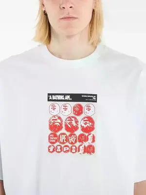 A BATHING APE Sticker Graphic-print T-shirt - White