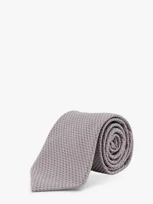 NUGNES 1920 Micro-pattern Silk Tie - Grey