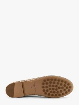 Bottega Veneta Flat Leather Ballet Flats With Intrecciato Weave - Beige