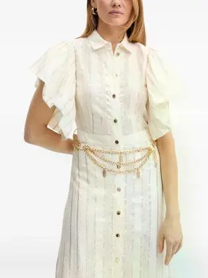 FRACOMINA Ruffled Buttoned Midi Dress