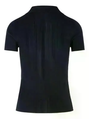 Max Mara Albero Ribbed Polo Top - Blue