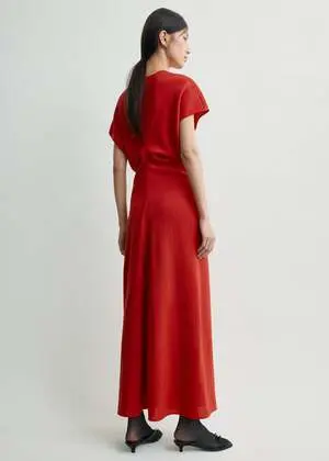 TOTEME Slouch Waist Wool Dress - Red