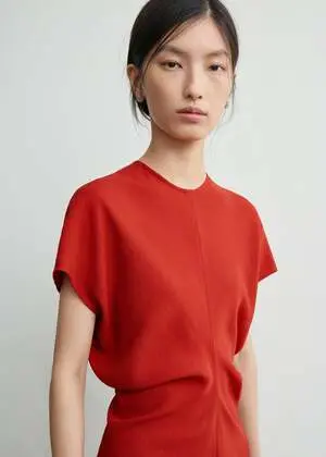 TOTEME Slouch Waist Wool Dress - Red