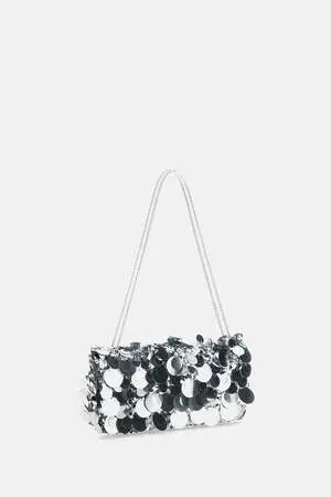 Rabanne Sequined Shoulder Bag - Argento