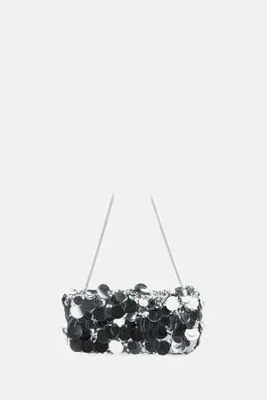 Rabanne Sequined Shoulder Bag - Argento