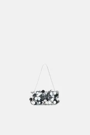 Rabanne Sequined Shoulder Bag - Silver