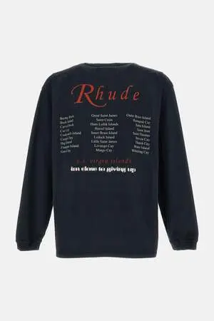 Rhude Regatta' T-shirt Maniche Lunghe - Nero