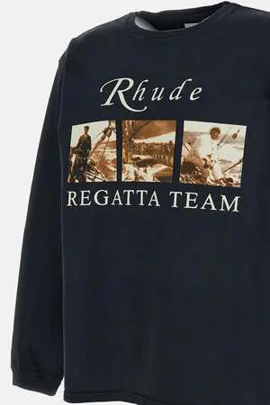 Rhude Regatta' T-shirt Maniche Lunghe - Nero