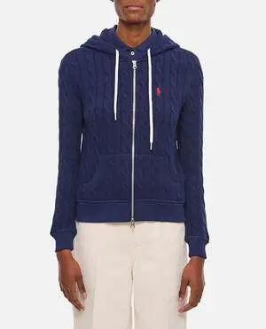Polo Ralph Lauren Knitted Zip-Up Sweatshirt Blu