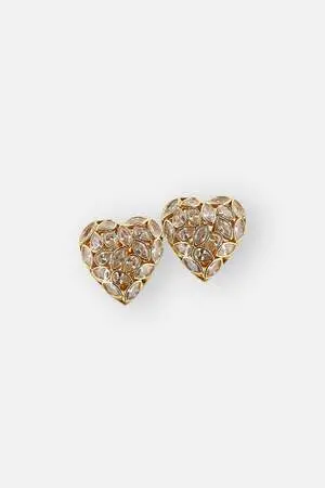 SELF-PORTRAIT Heart-shaped Stud Earrings - Gold
