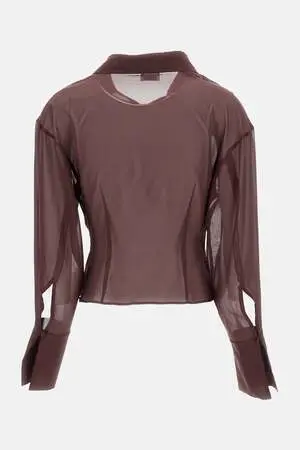Andamane Lilia Silk-blend Blouse With V-neck - Rosso
