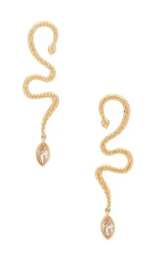 Ettika Serpentina Statement Earrings - Metallic Gold