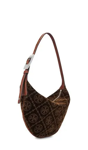 Tory Burch T Monogram Flocked Small Balloon Bag