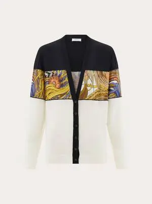 FERRAGAMO V-neck Cardigan With Rooster Print - Multicolor