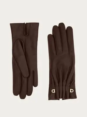 FERRAGAMO Nappa Leather Gloves - Brown